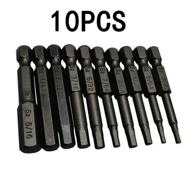 10Pcs/ Set Hex Magnetic Head Allen Wrench Drill Bits 1/4 10Pcs/ Set Hex Magnetic Head Allen Wrench Drill Bits 1/4