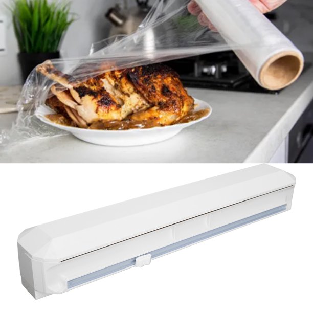 Plastic Wrap Cutter, Adjustable Reusable Cling Film Dispenser With ...