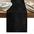 Black Table Runner, Modern Minimalist Classic Black Solid Color ...