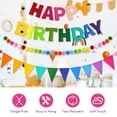 Multi Color Pre-strung 3D Felt Happy Birthday Banner and Pom Triangle ...