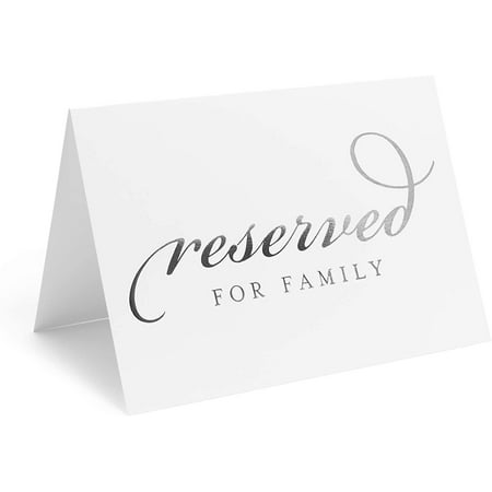 Silver Reserved Signs for Wedding Ceremony or Reception, 4x6 Tented ...