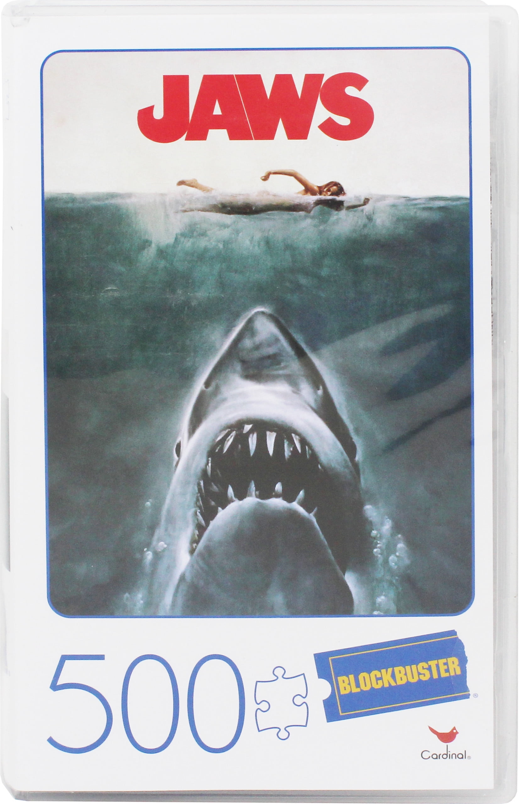 Jaws Movie 500-Piece Adult Jigsaw Puzzle in Plastic Retro Blockbuster ...