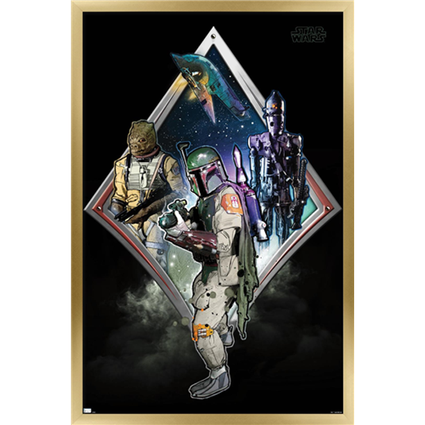 Star Wars: Original Trilogy - Bounty Hunters Badge Wall Poster, 14.725 ...