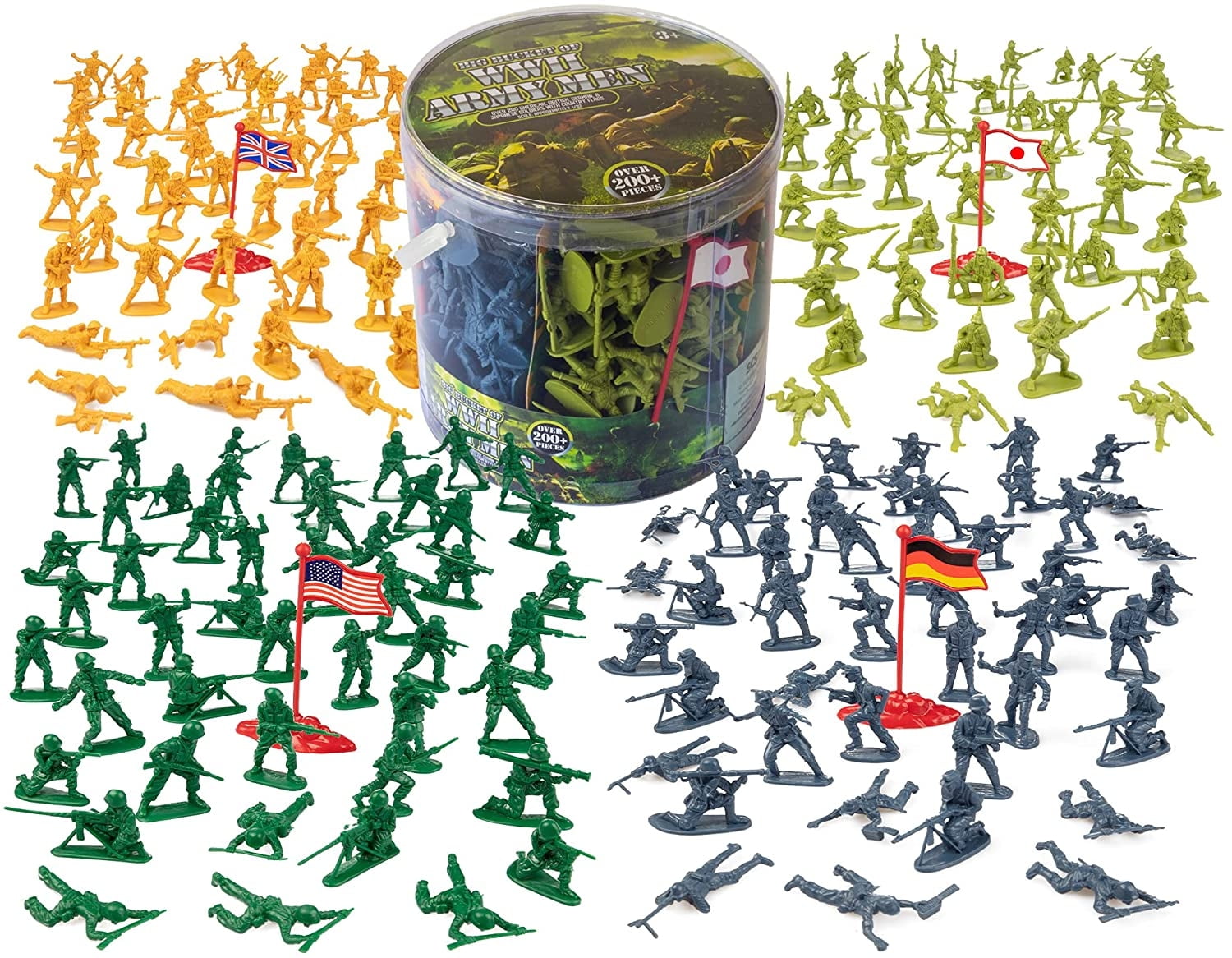 Army Men Toy Action Figures - 202 Pieces with American, British, German ...