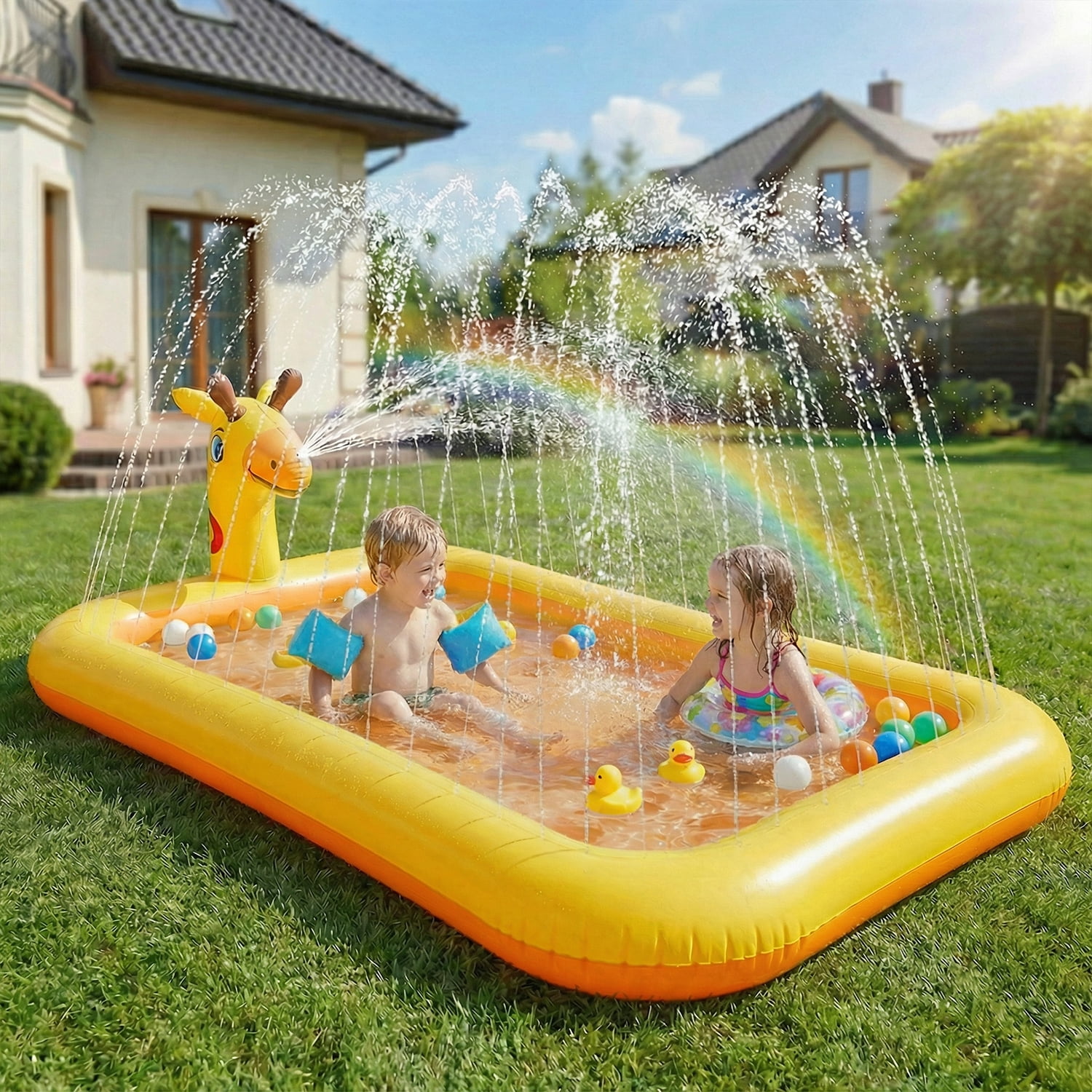 Click here for Kidsjoy Inflatable Pool  78.74X 43.3 X 7.48 Sprink... prices