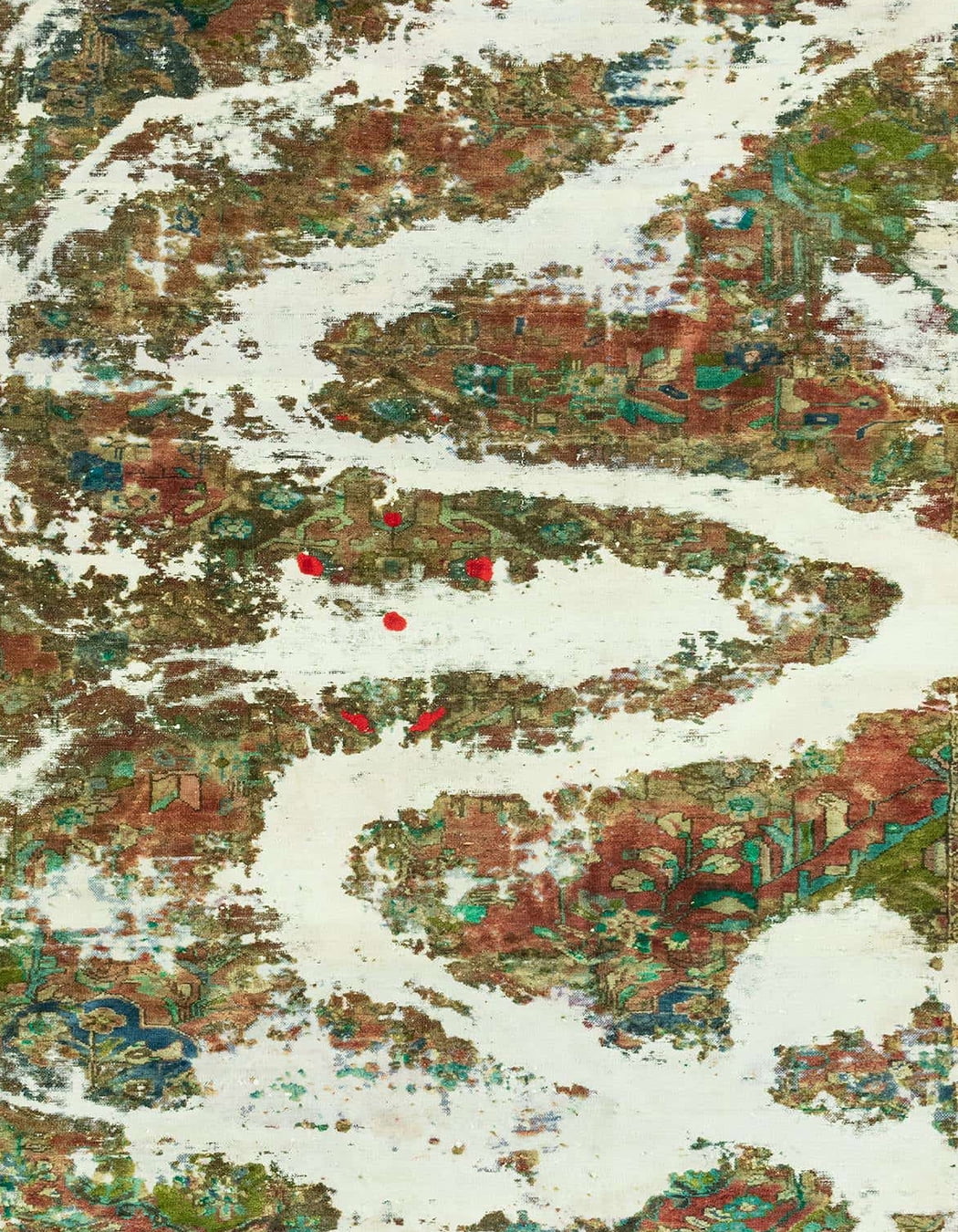 Ahgly Company Indoor Rectangle Abstract Green Abstract Area Rugs, 8' x ...