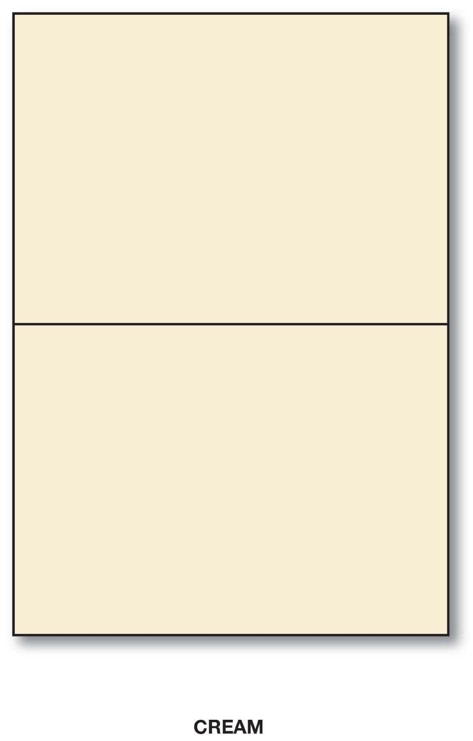 Half Fold Cream Greeting Cards - Uncoated - 80lb (216gsm) Cardstock - 5 ...