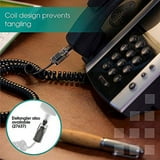 Power Gear 25ft. Coiled Telephone Cord, Black, for Home or Office ...