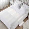 Bohemian Ethnic Bed Runner Twin Size Brown Lines Linen Texture Soft Bed ...