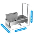 Stainless Steel Kitchen Sink Organizer with Drain Tray, Sponge Holder ...