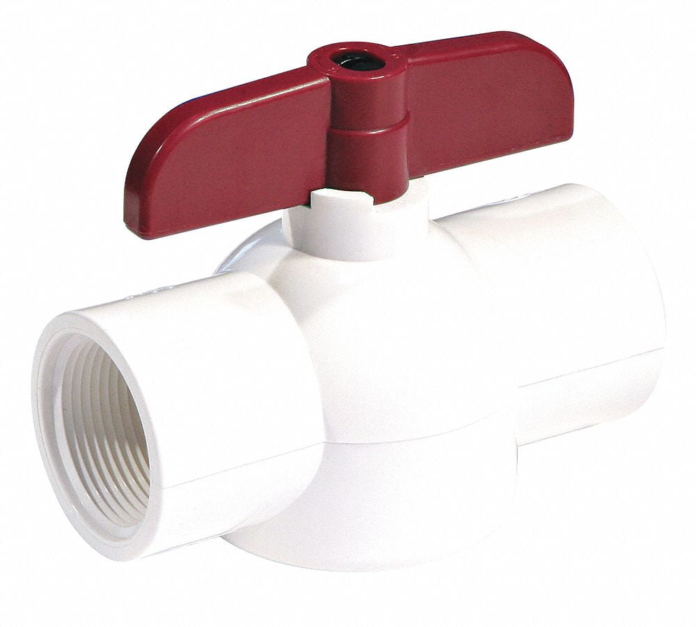 Nds PVC FNPT x FNPT Ball Valve, Tee, 3/4" Pipe Size EBV-0750-T ...