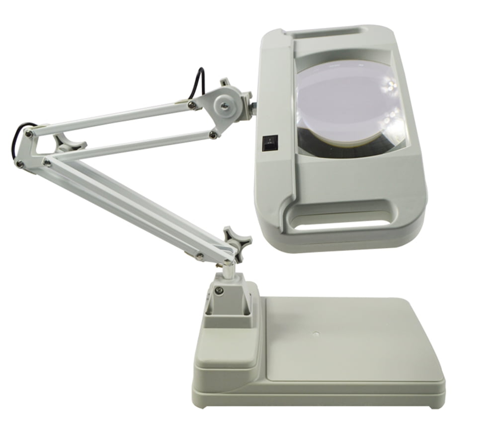INTBUYING 5X Magnifier Lamp with LED Light Benchtop Magnifying Glass ...