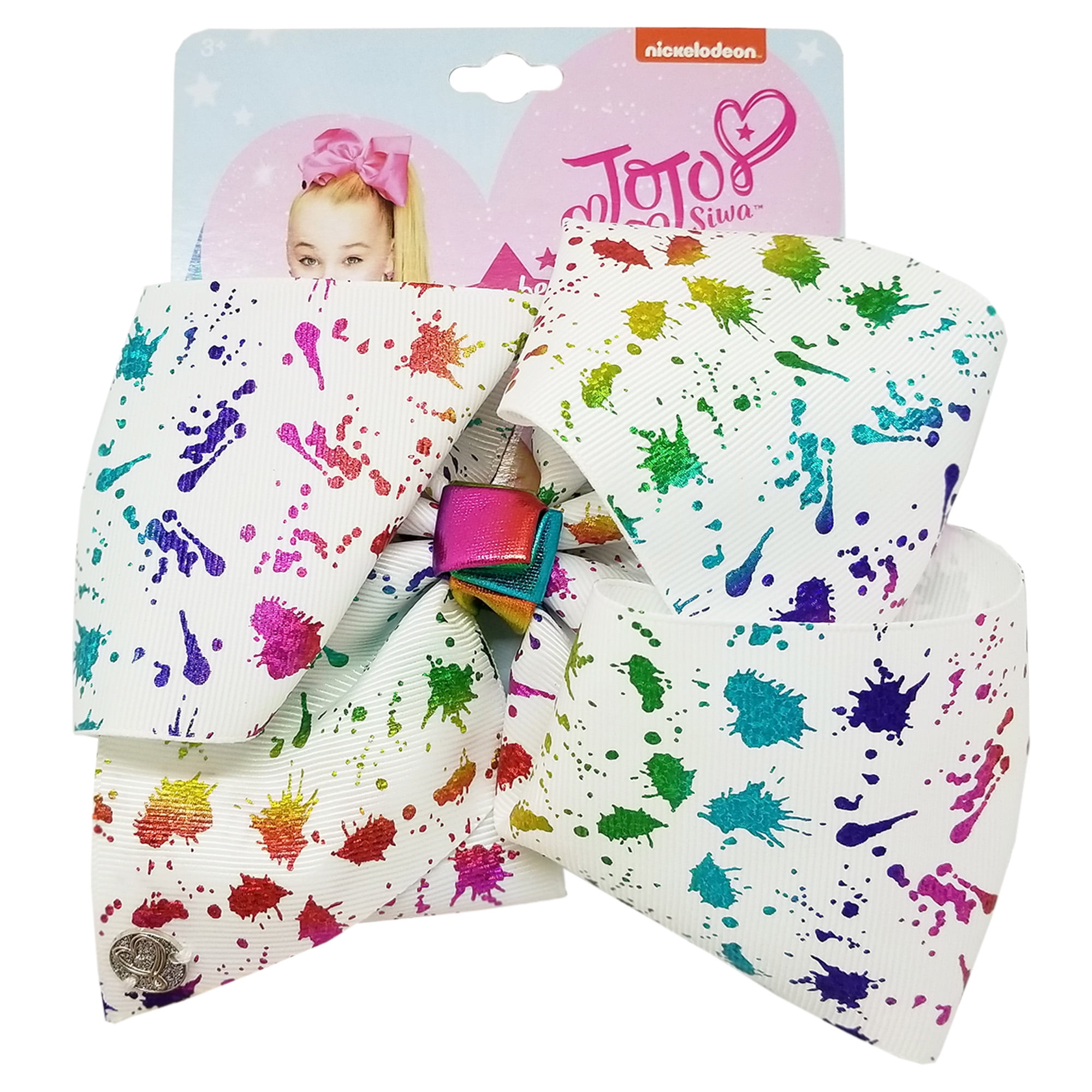 Brandclub - Large Cheer Hair Bow (Paint Splatter White)