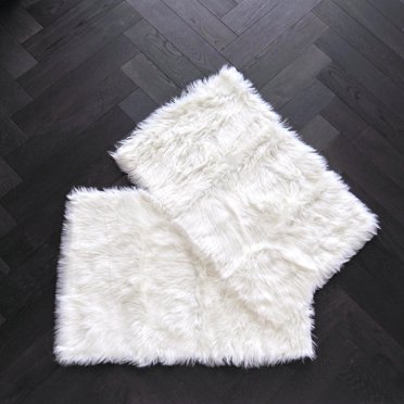 Lanco Fluffy Sheepskin Faux Fur Shag Area Rug, Black, 30 x 46 Bedroom ...
