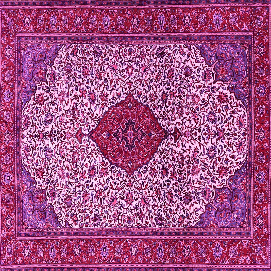 Ahgly Company Indoor Square Persian Pink Traditional Area Rugs, 6 ...