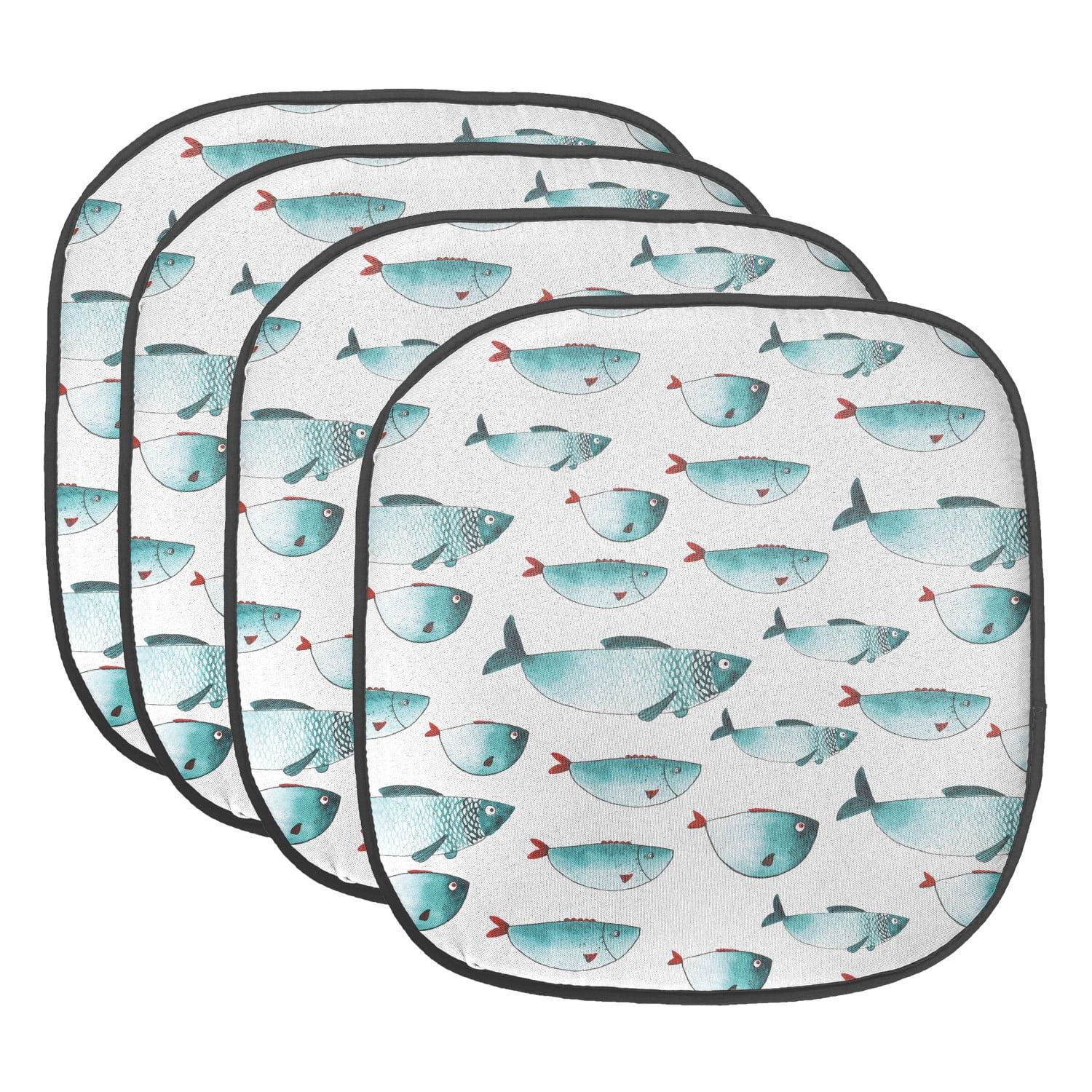 Koi Fish Chair Seating Cushion Set of 4, Regular Different Sized ...