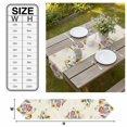 Colorful Flowers Table Runner Linen Burlap Table Runner 48 Inches Long ...