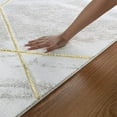 GLORY RUGS Area Rugs Marble 5x7 Cream Gold Carpet Modern Abstract Rug ...