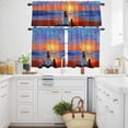 3 Piece Kitchen Curtains and Valances Set Summer Coastal Cafe Curtains ...