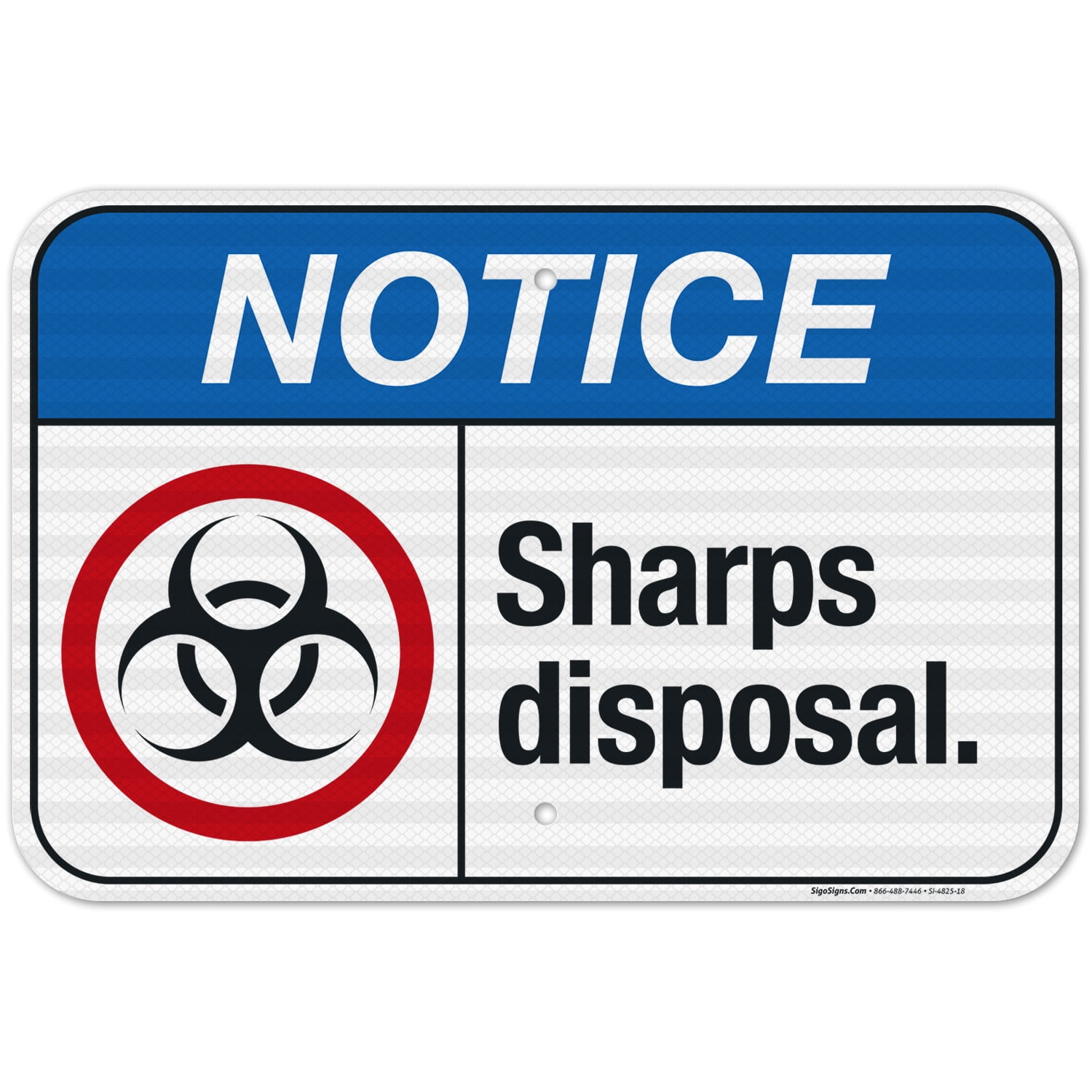 Sharps Disposal Sign, ANSI Notice Sign, - Walmart.com