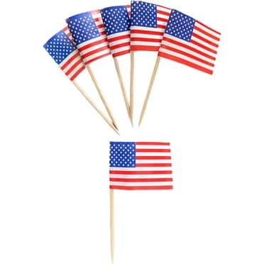 8Pcs Cocktail US American Toothpick Flag Cake Topper Picks Mini Small ...