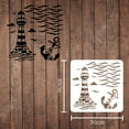 1pc Nautical Stencils Template Plastic Lighthouse Drawing Painting Stencils Square Reusable ...