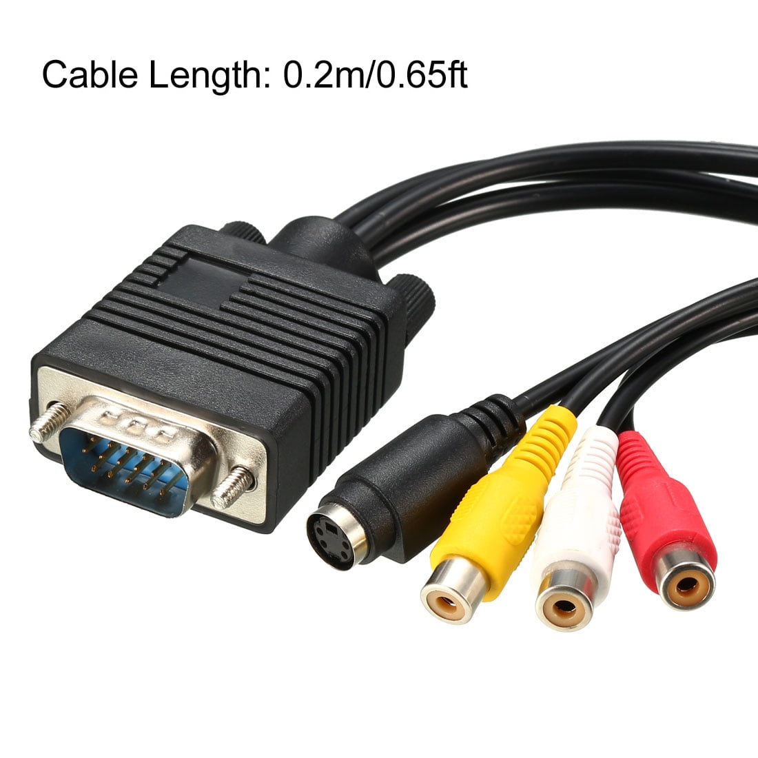 VGA to RCA Cable VGA Male to S-video 3 RCA Female Adapter AV Cable ...