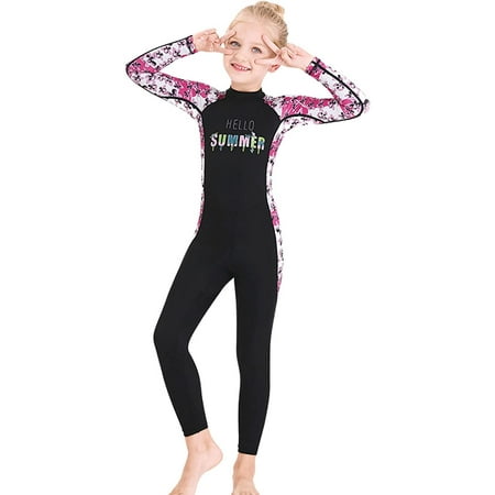 Kids Wetsuits One Piece Swimsuit Quick Drying Stretch Full Body Front ...