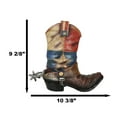 Rustic Western Star Texas Patriot Flag Cowboy Boot With Spur Floral ...