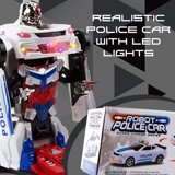 Toysery Transforming Robot Police Car | Light-up Toy with Dual Game ...