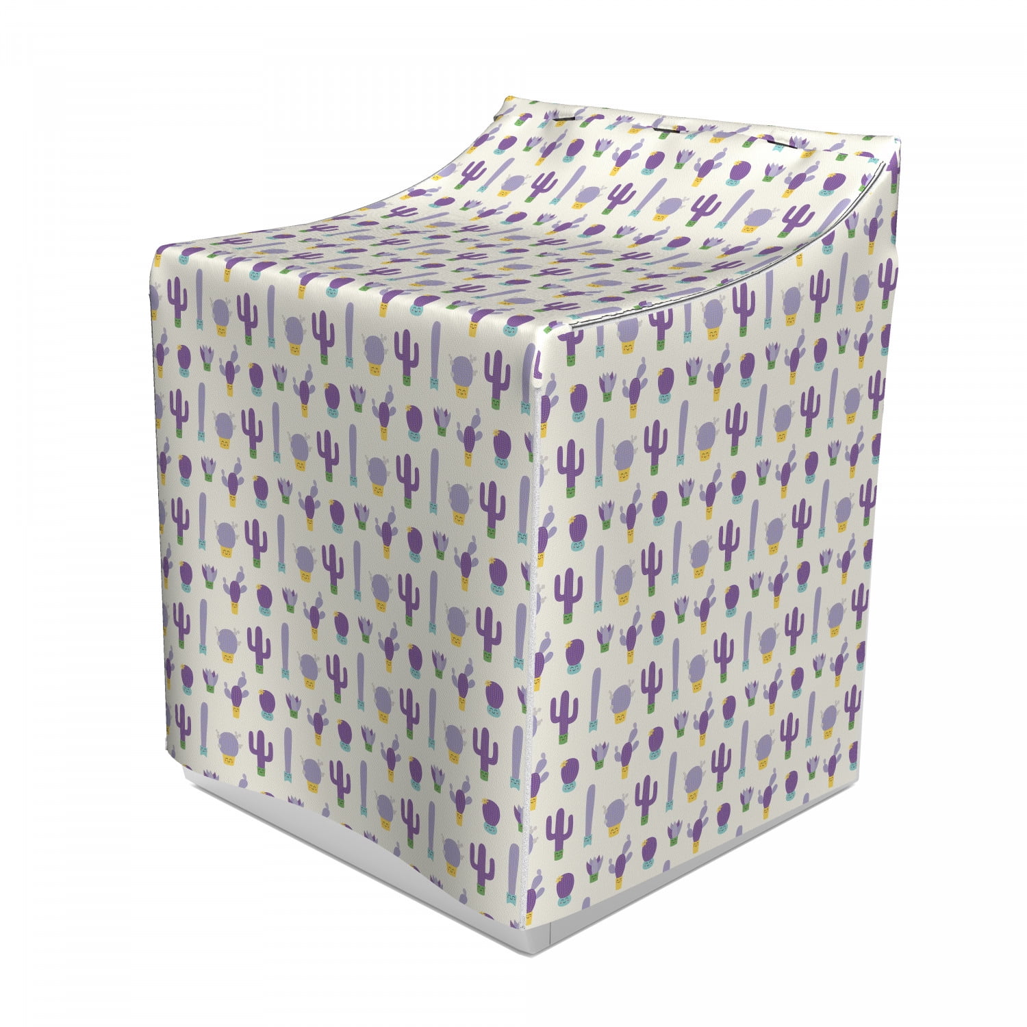 Cartoon Washer Cover, Purple Smiling Cactus Face Drawings Slender Big ...