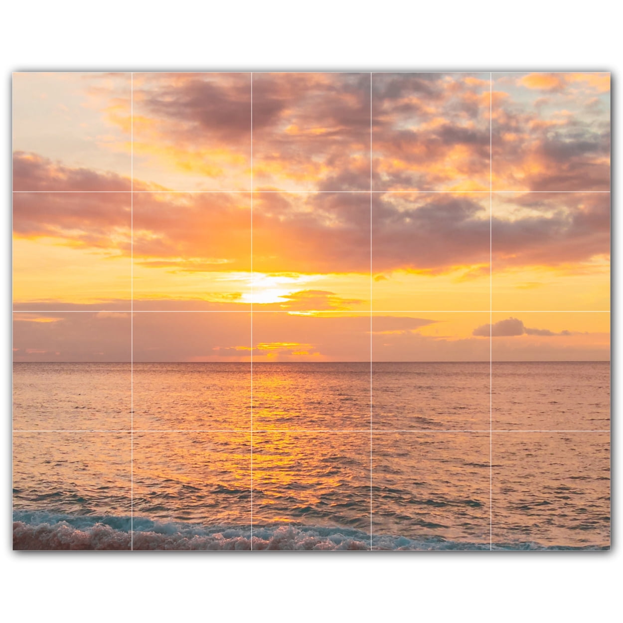 Picture-Tiles.com: Sunset Ceramic Tile Wall Mural WAL500983-54XL. 60"W ...
