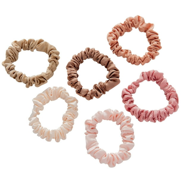 Lokks Pink Mini Scrunchies, 6 pack - Walmart.com - Walmart.com