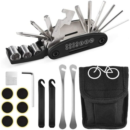 Bike Tool Kit, 16 in 1 Multi-Function Bike Tire Repair Tool Kit ...