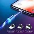 Themei Magnetic LED Charging Cable, USB C, Micro USB, iPhone, 1/2m, 2 ...