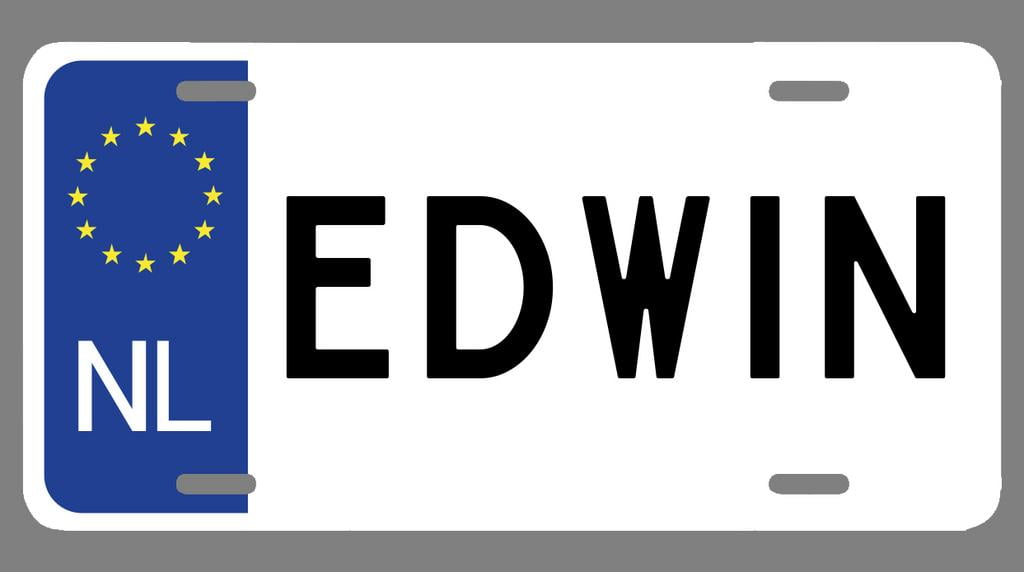 Edwin Name Euro Style License Plate Tag Vanity Novelty Metal | UV ...