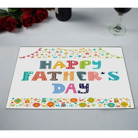 ABPHQTO Happy Father'S Day Best Dad Placemat 12x18 Inch,Set of 2 Table ...
