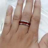 Red Matching Ring Couple Rings White Gold Plated 1CT CZ Women Wedding ...