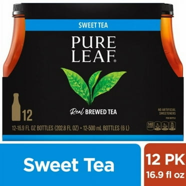 Pure Leaf Real Brewed Extra Sweet Iced Tea, 18.5 fl oz, 12 Pack Bottles ...