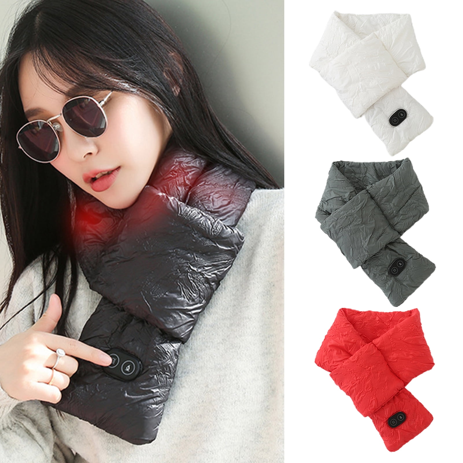 Rechargeable Neck Heating Pad,Heated Scarf for Neck Pain Relief ...