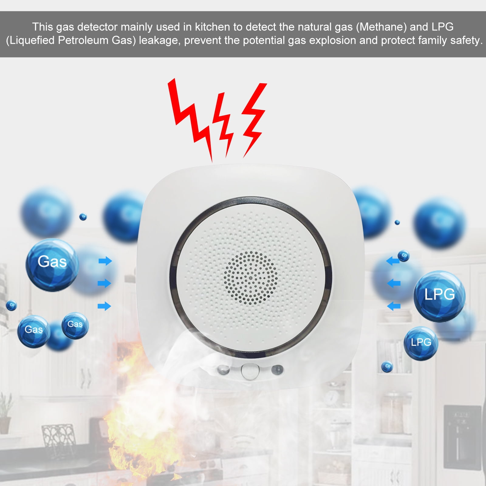 Buy Docooler WIFI Gas Detector Household Combustible Gas Leak Detector ...