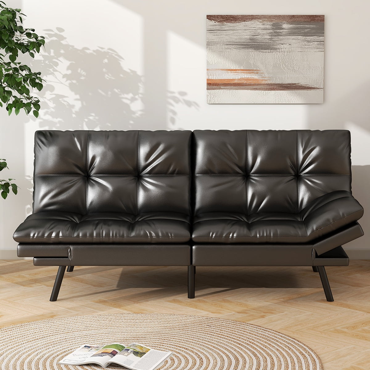 Yangming Sofa Bed, Convertible Couch with Adjustable Backrest and ...