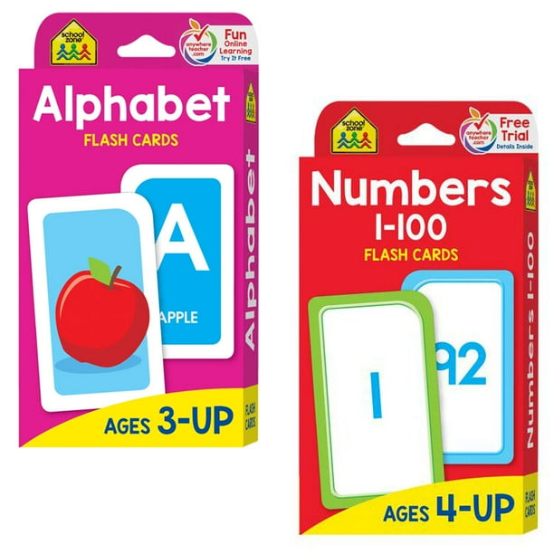 Flash Card Set: Flash Cards - Numbers 1-100 - School Zone + Alphabet ...
