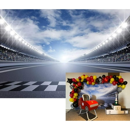 CSFOTO 8x6ft Finish Line Race Track Backdrops Racing Backdrop Track ...