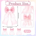 3 Pcs Pink Hair Bow Mesh Hairs Bow Clips for Women and Girls Large Long ...