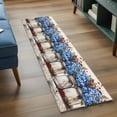 Area Rug 24×72in, Gradient Blue Hydrangea Flower Floor Carpet Living ...