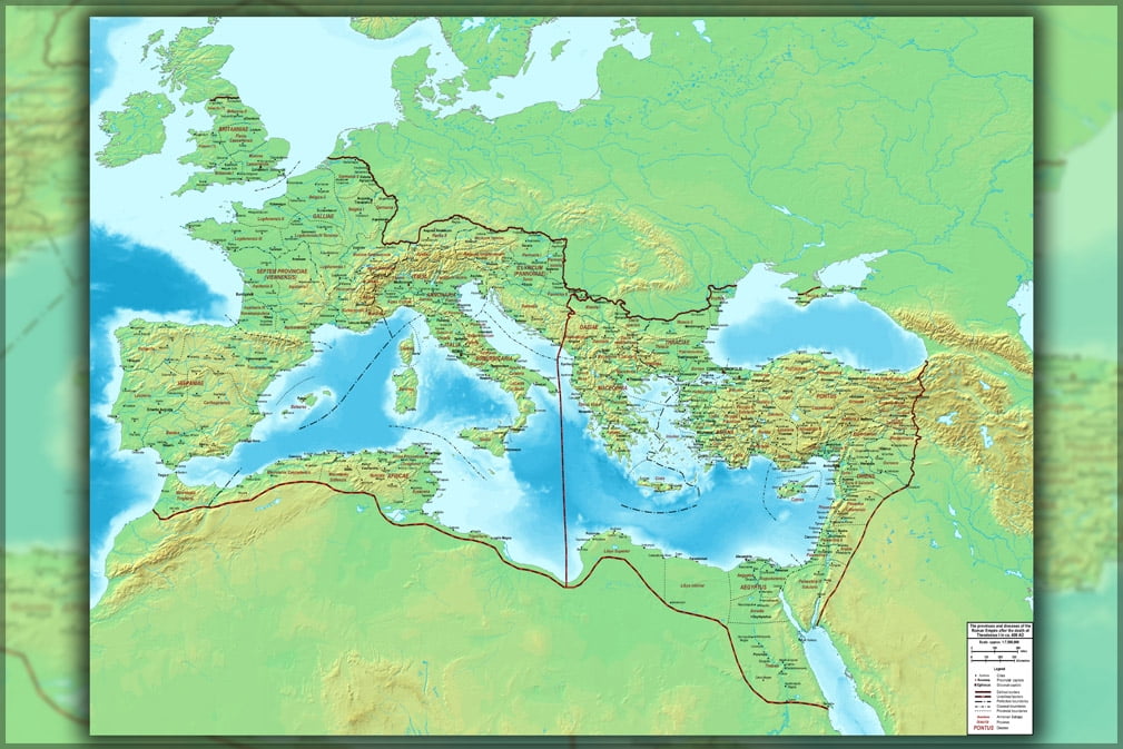 24"x36" Gallery Poster, Map of the Roman Empire ca. 400 AD - Walmart.com