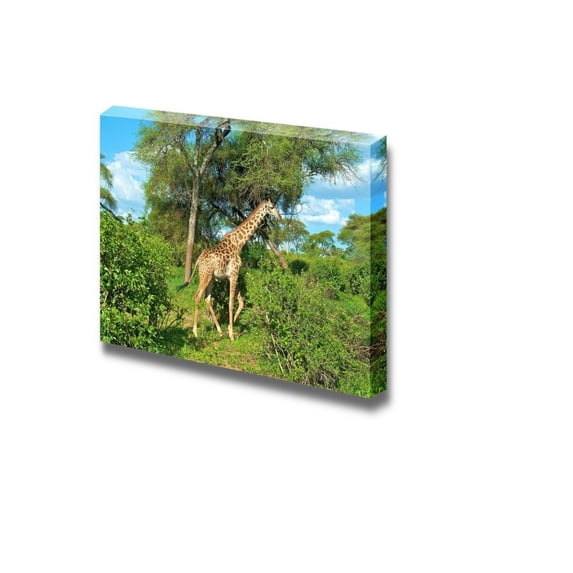 Canvas Prints Wall Art - Graceful Giraffe in African Savannah | Modern ...