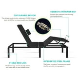 FLEXISPOT Electric Adjustable Queen Bed Frame, Dual Motors, Anti-Snore ...