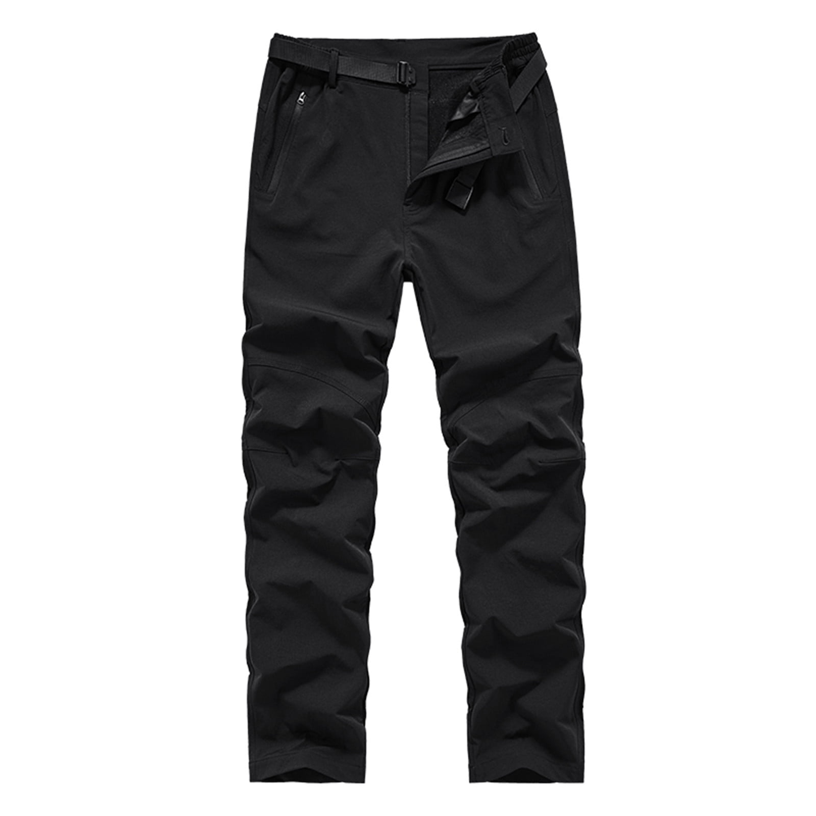 Zodggu Mens Cargo Pants Soft Multiple Pockets Outdoor Straight Type